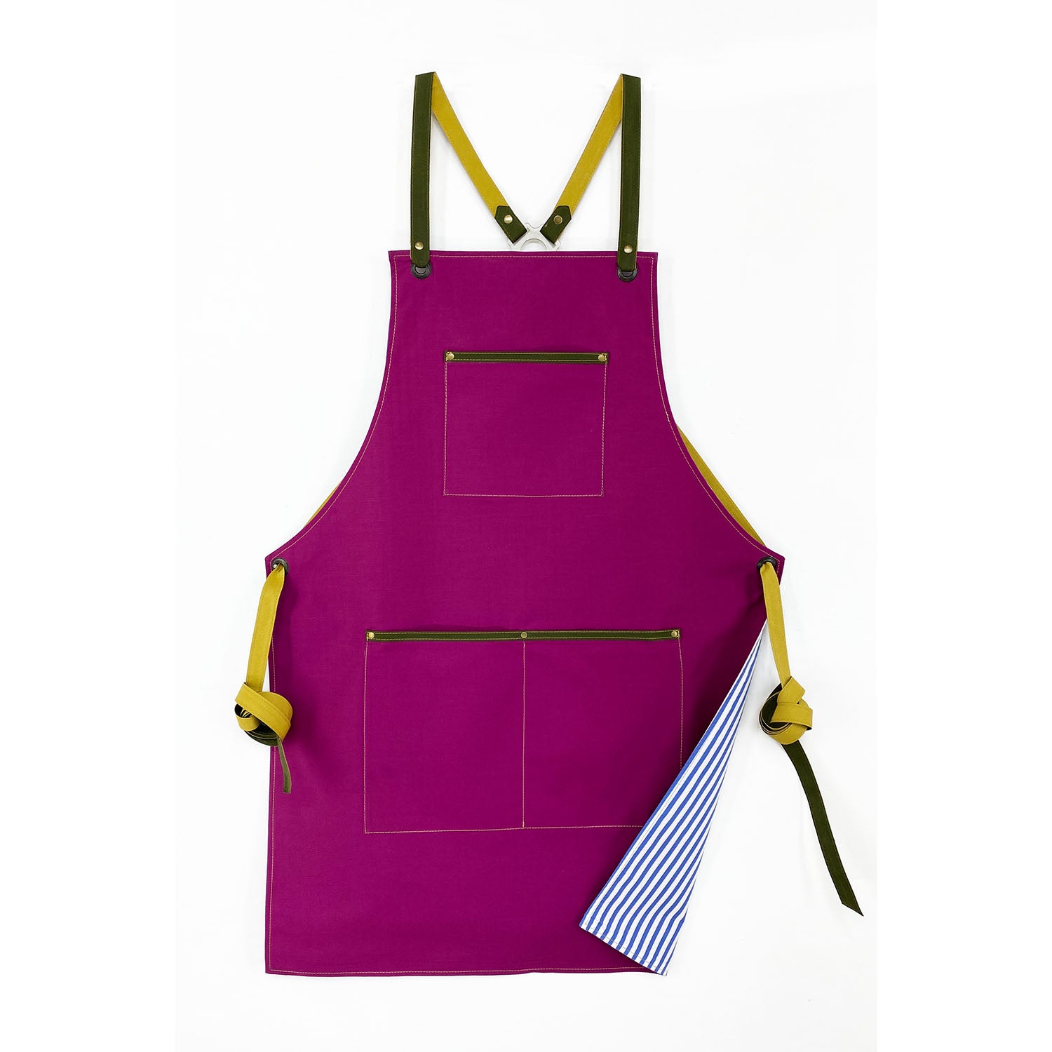 Dark Fuchsia Fabric Apron Lucio Co.